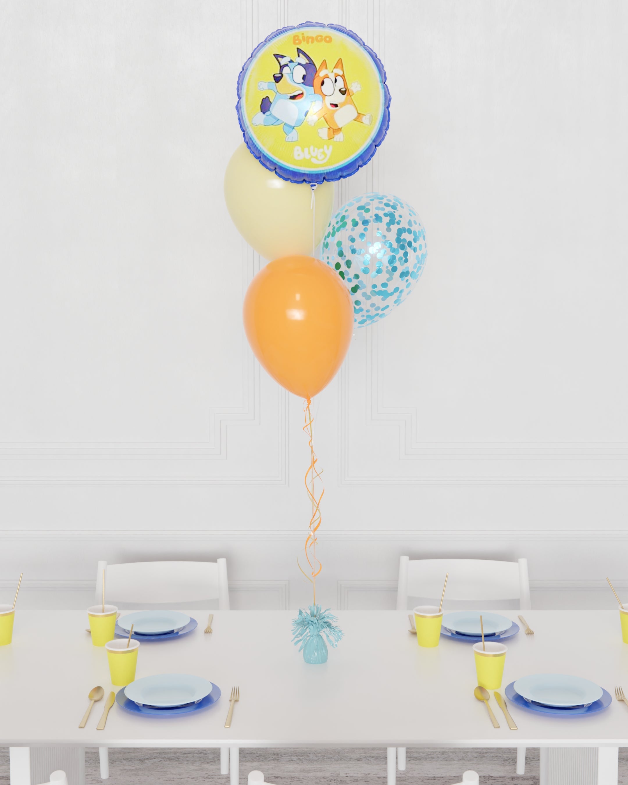 Bluey Confetti Foil Balloon Bouquet - Balloon Expert