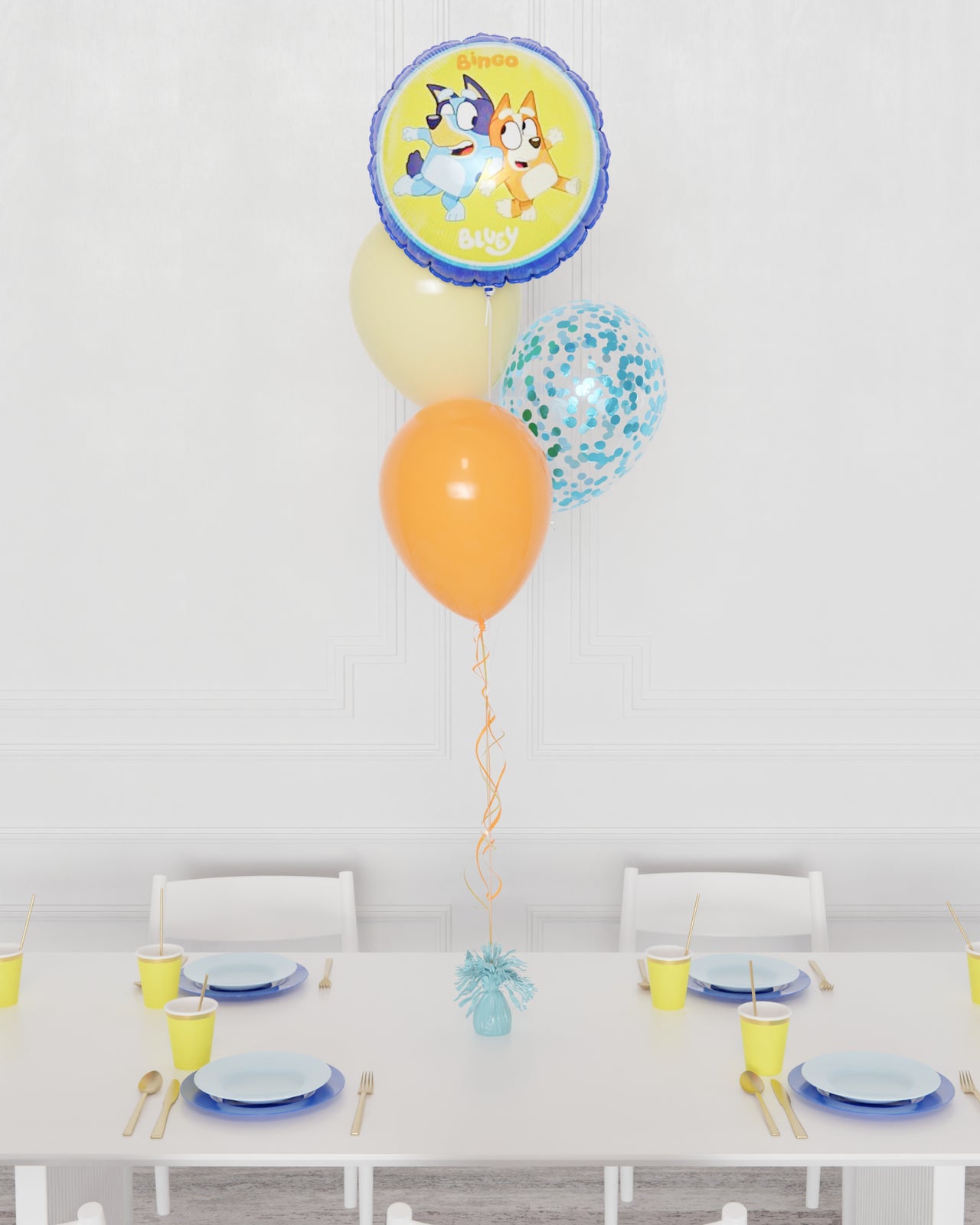 Bluey Confetti Foil Balloon Bouquet - Balloon Expert